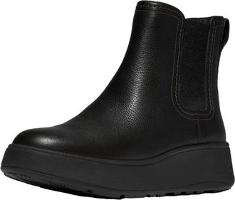 FitFlop Damen F-Mode Stitch Warm Tumbled-Leather Boots Chelsea-Stiefel, Schwarz, 37.5 EU