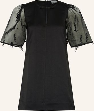 Ganni Satinkleid schwarz