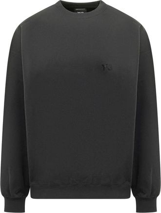 Yohji Yamamoto Homme, Sweatshirts et sweats &agrave; capuche, Noir, Taille: XS SweaT-shirt ras du cou en molleton bross&eacute;