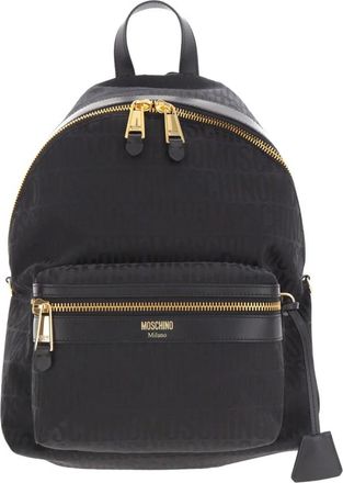 Moschino Homme, Sacs, Noir, Taille: ONE Size Logo Backpack