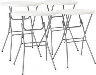 Sweeek Lot de 4 tables de réception. tables mange debout pliantes acier blanc