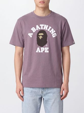 A Bathing Ape T-shirt en coton avec imprim&eacute; graphique et logo contrastant