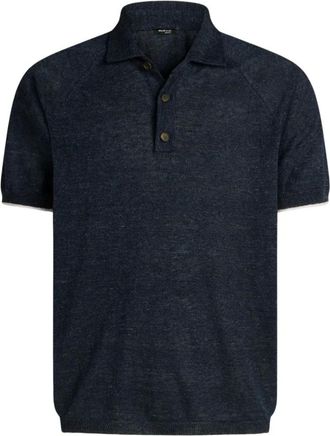 Kiton Homme, Pulls, Bleu, Taille: 3XL Polo &agrave; Manches Courtes en Pur Lin
