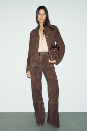 Gerard Darel Veste courte en cuir velours - PHOEBE