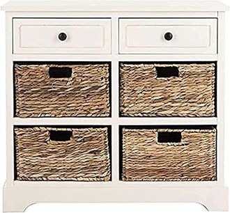Safavieh Schrank mit Ablage, Holz, strapaziertes Creme, 73 x 33 x 70.10 cm
