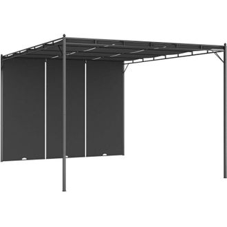 vidaXL Vidaxl - Belv&eacute;d&egrave;re de jardin avec rideau lat&eacute;ral 4x3x2,25 m Anthracite
