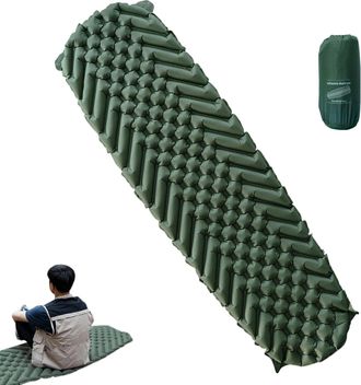 Generic Aufblasbares Campingbett - Leichte Outdoor-, Klappschlafplatte | Selbstaufgeblasenes Luftbett, platzsparende und gemütlichen Schlaf für Heimabenteuer 