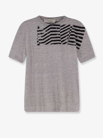 Golden Goose Cotton T-shirt with Flag print on the front - GOLDEN GOOSE DELUXE BRAND - gender_Man