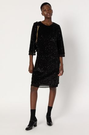 Gerard Darel Robe de soir&eacute;e droite &agrave; sequins - LIORA - Noir