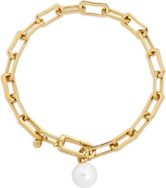 Monica Vinader bracelet Alta en or vermeil 18ct à perle