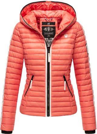 Navahoo Damen Jacke Steppjacke Übergangsjacke gesteppt Herbst Kapuze B811 [B811-Kim-Pri-Coral-Gr.S]