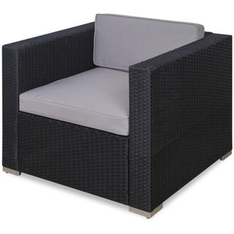 SVITA Rattan Sessel Erg&auml;nzung Zubeh&ouml;r Polyrattan Couch California Lugano schwarz