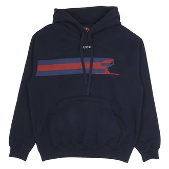 Gucci Cotton Jersey Kapuzenpullover - - Sweatshirts & Hoodies - Herren - Blau - M