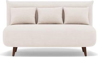 Best Mobilier Lumi - Banquette Convertible clic-clac 2 Places en Velours c&ocirc;tel&eacute;, Beige