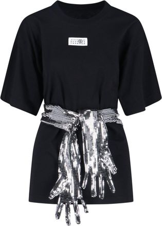 Maison Margiela Handschuhe T-Shirt Mit Rundhalsausschnitt