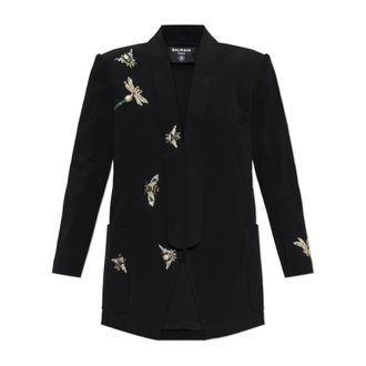 Balmain Blazer mit schimmernden Kristallen - - Jackets - Damen - Schwarzk - M