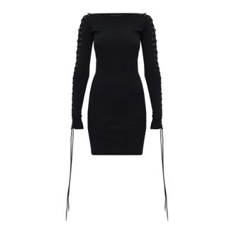Balenciaga Lace-up Langarmkleid - - Dresses - Damen - Schwarzk - XS
