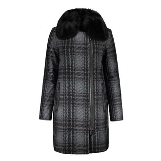 Moorer Gesteppter Mantel mit Faux-Fur-Besatz - - Coats - Damen - Blau - XS