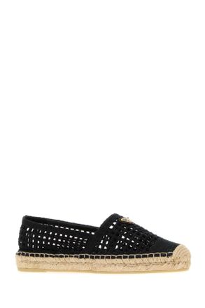 Prada Womens Black Crochet Espadrilles Nero Espadrillas