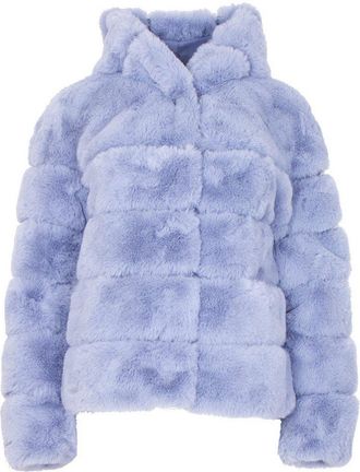 Passioni Fellimitatjacke Felljacke in Steppoptik mit Kapuze mit seitlichen Eingrifftaschen