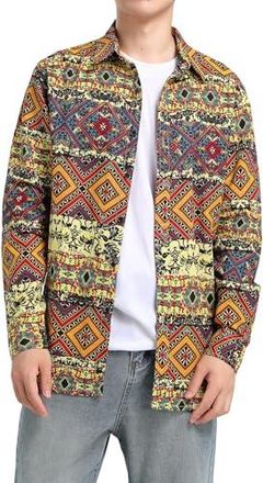 AlltheMen Chemise manches longues homme artistique pour Homme, Tp04, M