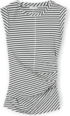 Motivi &auml;rmelloses- gestreiftes Top mit Falten - - Tops - Damen - Schwarzk - XS