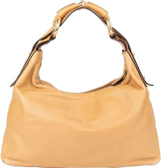Gucci Crossbody Bags - Gucci Leather Horsebit Hobo Bag - Gr. unisize - in Beige - für Damen