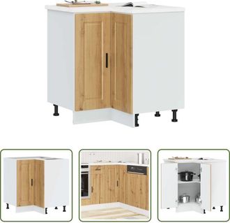 vidaXL Holzwerkstoff - K&uuml;chen-Eckunterschrank Porto Artisan-Eiche Holzwerkstoff