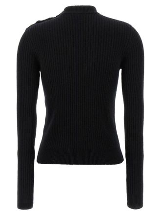Balmain Ribbed Cashmere and Virgin Wool Sweater - Black