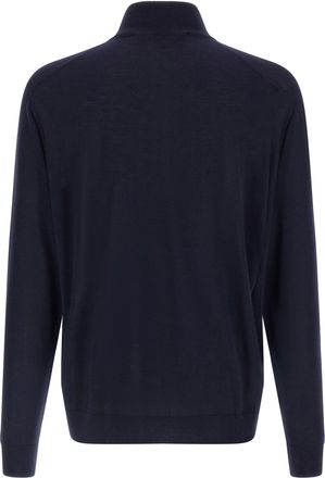 Kiton Half-Zip Wool Sweater - Navy