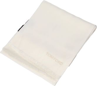 Tom Ford Logo-Embroidered Silk Scarf - Beige