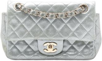 Chanel Hobo Bags - Mini Rectangular Classic Iridescent Lambskin Singl - Gr. unisize - in Silber - f&uuml;r Damen