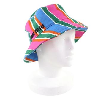Miu Miu Pre-owned Logo Stickerei Baumwoll-Bucket Hat - - Pre-owned - Damen - Mehrfarbig - ONE SIZE