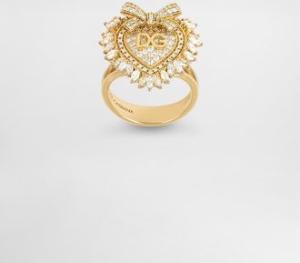 Dolce & Gabbana Devotion Ring 18 Carat Yellow Gold And Diamonds - Frau Ringe Gold 50