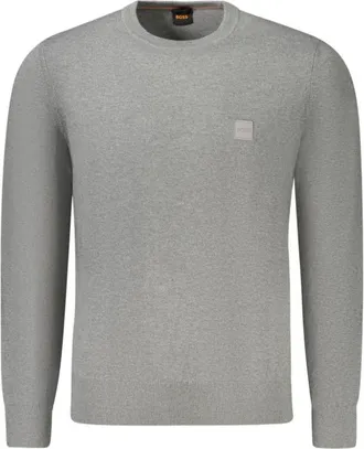 HUGO BOSS Homme, Pulls, Gris, Taille: XL Pull de Luxe en Coton et Cachemire &agrave; Col Rond