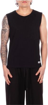 GCDS Gcds, Homme, Tops, Noir, Taille: S Canotta Logo Frontale
