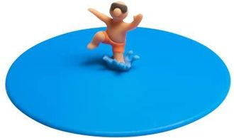 Lurch 210889 Mein Deckel Splash Freddy Freestyle, Glasabdeckung aus 100% BPA-freiem Premium-Platin-Silikon, Ø 10,5cm, Blau