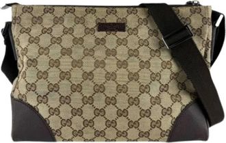 Gucci unisex, Pre-owned, Brun, Taille: ONE Size Sac bandouli&egrave;re GG Canvas Pre-owned