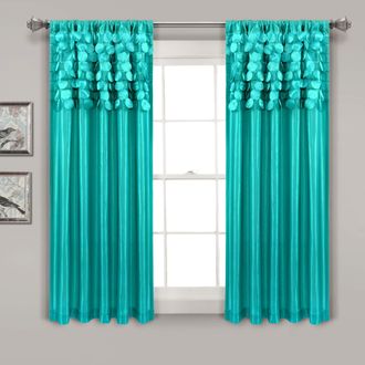 Lush Décor Circle Dream Fenstervorhänge-Set für Wohnzimmer, Esszimmer, Schlafzimmer, 137 cm B x 160 cm L, Türkis