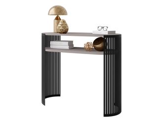 Mirjan24 Konsolentisch Fahugin, Flurtisch, Eingangsbereich, Dekotisch, Konsole, Sideboard, Beistelltisch (Cashmere, Schwarz)