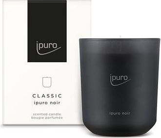 Ipuro Classic dekorative Duftkerze - NOIR | Duftkerze im Glas mit Rose, Patschuli, Sandelholz, Eukalyptus & Kokosnuss Aroma | Kerzen mit langanhaltendem Duf