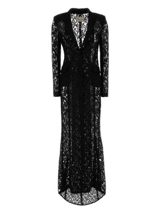Blumarine robe mi-longue à col v - Noir