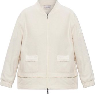 Moncler Femme, Pulls, Beige, Taille: 40 FR Cardigan Avec Un M&eacute;lange De Mati&egrave;res