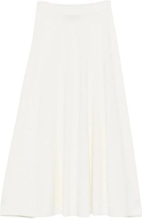 Fabiana Filippi Jupe trap&egrave;ze en maille - Femme - Jupes - Blanc - Taille: 36 FR