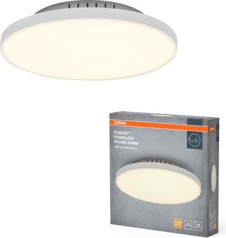 Osram Planon Frameless Round rahmenlose Panelleuchte in Wei&szlig; mit fortschrittlicher LED-Technik, 19 W, runde Form (300 mm Durchmesser), warmwei&szlig;e Lichtfarbe 
