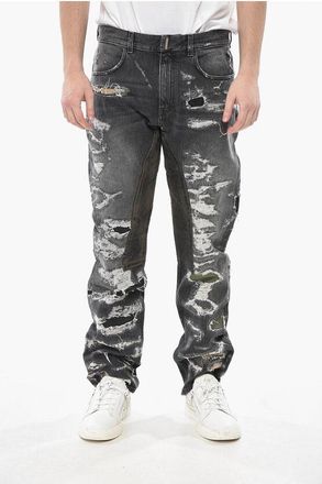 Givenchy Distressed Regular Fit Jeans with Patches 20cm size 31