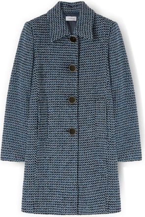 Motivi Femme, Manteaux, Bleu, Taille: 36 FR Long Jacquard Coat