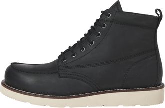 Jack & Jones Herren Jfwtoronto Leather Boot Styd Ln, Black, 42 EU