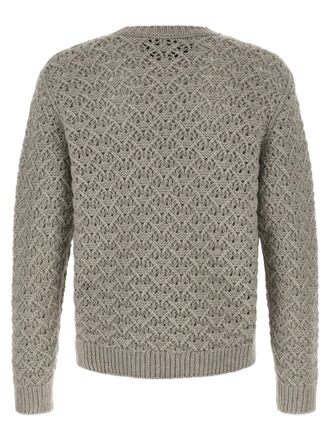 Valentino Garavani Diamond-Knit Virgin Wool Sweater - Gray