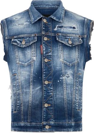 Dsquared2 Medium Side By Side Wash Classic Weste - - Jackets - Herren - Blau - M